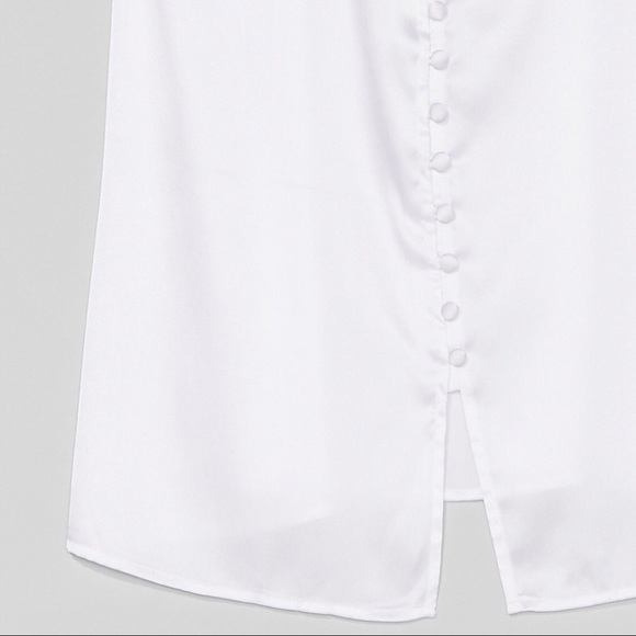 Nasty Gal | Dresses | Nasty Gal White Satin Button Down Slip Dress | Poshmark